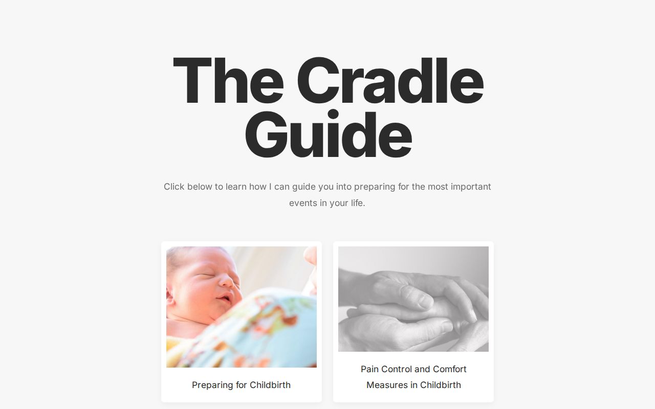 The Cradle Guide Childbirth Education